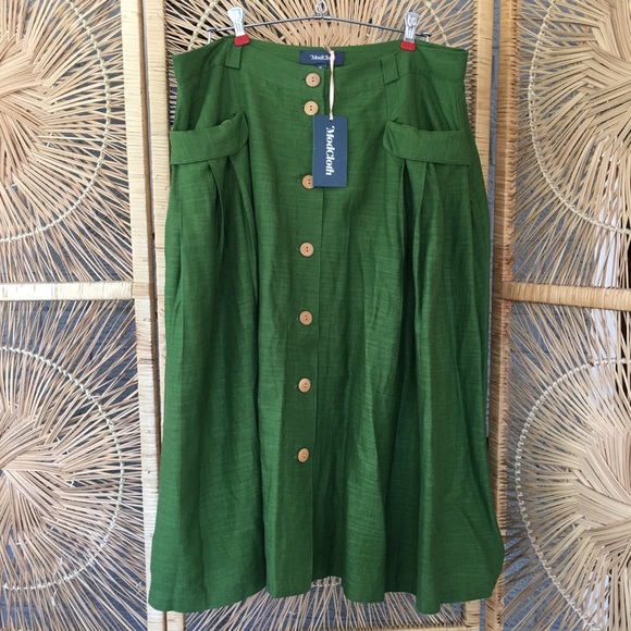 Modcloth | Skirts | Nwt Modcloth Green Midi Skirt | Poshmark